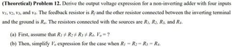 Solved Theoretical Problem 12 Derive The Output Voltage