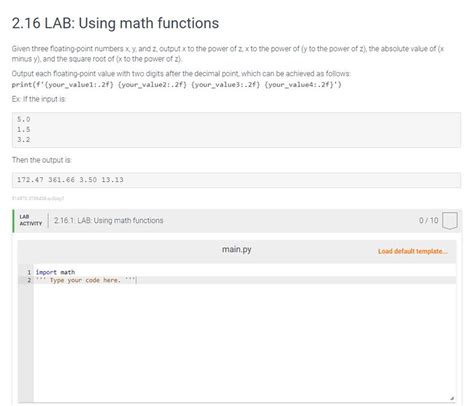 Solved 216 Lab Using Math Functions Given Three Floating Point