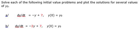Solved Solve Each Of The Following Initial Value Problems