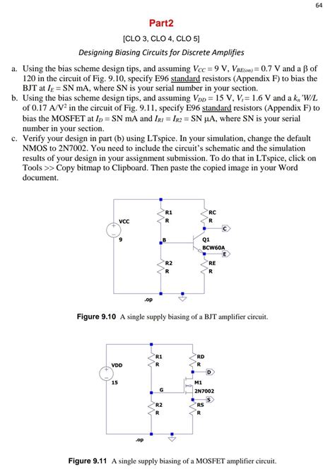 Solved 64 Part2 CLO 3 CLO 4 CLO 5 Designing Biasing Chegg Com