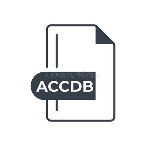 accdb file format icon accdb extension line icon stock vector
