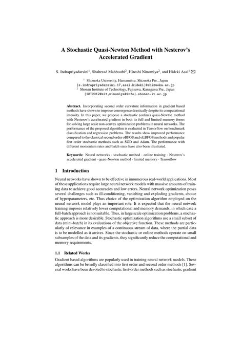 Pdf A Stochastic Quasi Newton Method With Nesterovs Accelerated Gradient