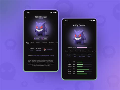 Gengar Pokédex A Pokémon Mobile Ui Concept By Lynda Mc Donald On Dribbble