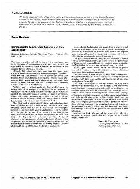 Semiconductor Temperature Sensors And Their Applications By Herbert B