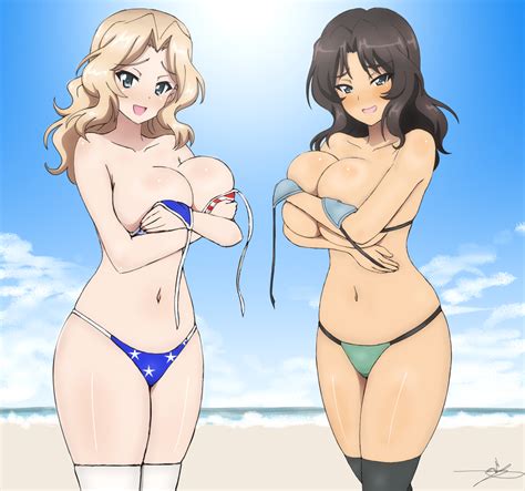 Rule 34 American Flag American Flag Bikini Bikini Bukkuri El Girls Und Panzer Girls Und