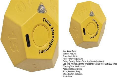 {halfa} Pomodoro Technique Timer Rechargeable Mini Timer With Dual Alarm Clock Mode And Pomodoro