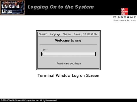 Lesson Logging On To The System Overview