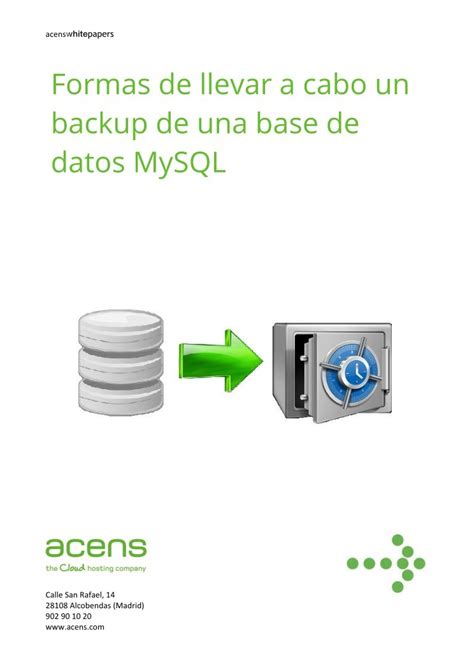 Pdf De Programación Formas De Llevar A Cabo Un Backup De Una Base De