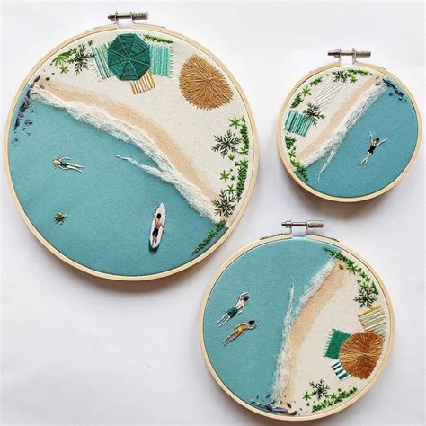 Embroidery Artist Puts A Twist On Her Hoop Art By Stitching Fabric
