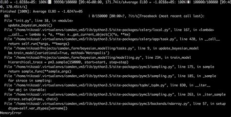 memeoryerror when sampling questions pymc discourse