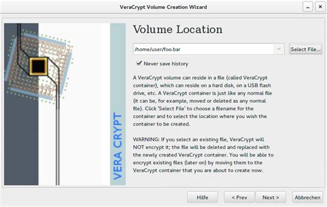 VeraCrypt Teil Container verschlüsseln Michis Blog
