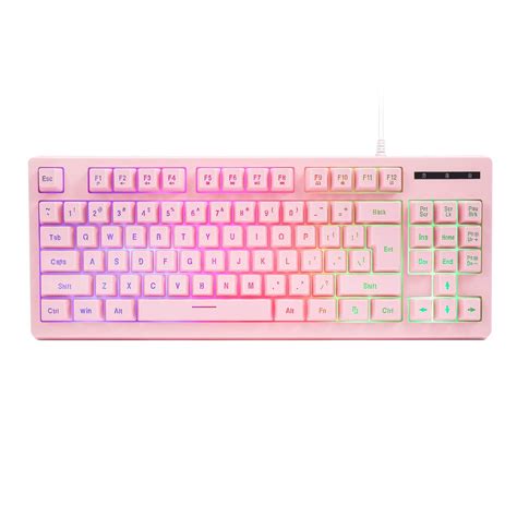 electronikz cq87 gaming keyboard usb wired floating keyboard quiet