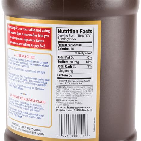 A1 Original Steak Sauce 1 Gallon 2case