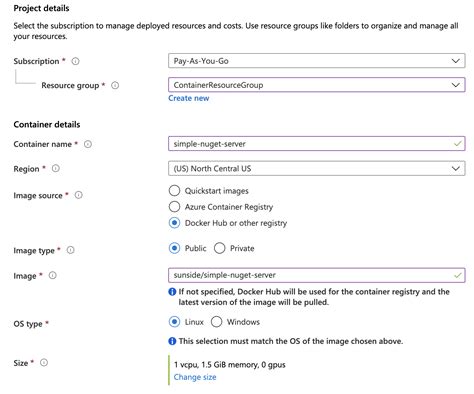 deploy nuget docker container as an azure container instance r azure