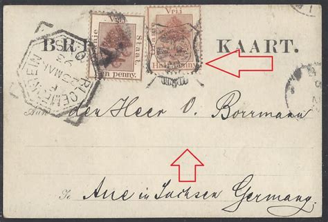 orange free state ofs 1893 23 mar scarce uprated 1 2d third ptg
