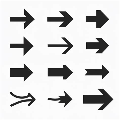 Premium Vector A Collection Of Arrow Symbols In Various Orientations