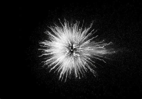 White Particle Explosion On Black Background Stock Illustration