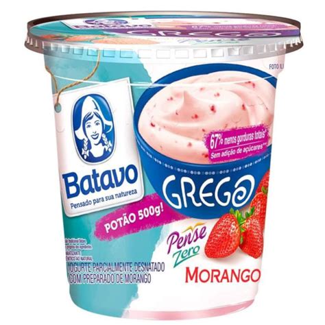 Iogurte Grego Pense Zero Sabor Morango Pote Batavo 500g Supermercado Coop