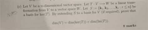 Solved C Let V Be A N Dimensional Vector Space Let T V Chegg