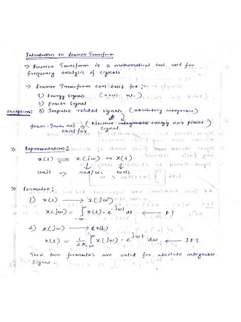 Fourier Transform Notes Pdf