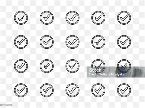 원에 검은 색으로 체크 표시 의 집합 마크 나 진드기를 확인합니다 검정 확인 기호입니다 벡터 아이콘은 목록에서 투표 또는 완료에 대한 긍정적인 통과 된 계약의 수락을