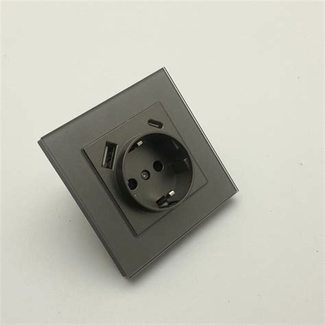 Розетка одинарная стеклянная с Usb и Type C купить по низкой цене в интернет магазине Ozon