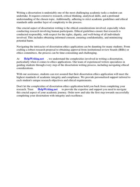 Dissertation Ethics Application Pdf Institutional Review Board