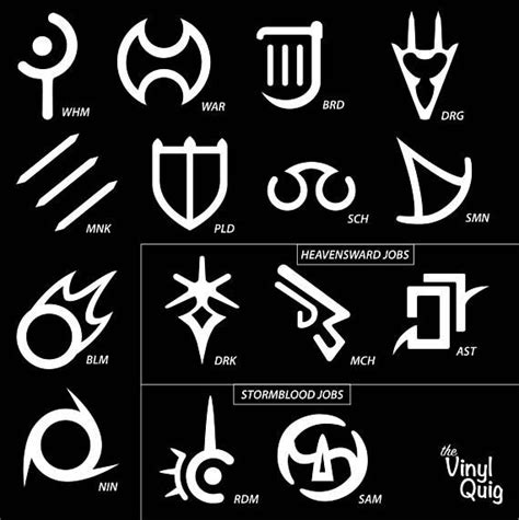 Ffxiv Vinyl Stickers Includes Heavensward Stormblood Shadowbringers Endwalker Job Crystal