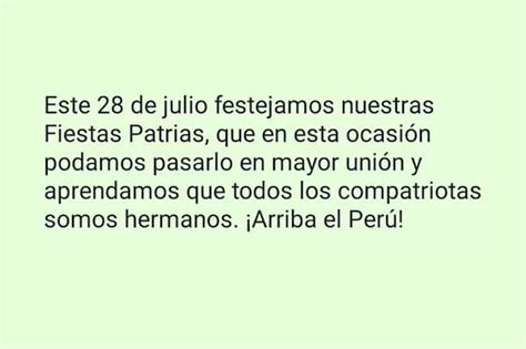 ¡feliz 28 De Julio Frases De Fiestas Patrias 2024 Para Compartir En