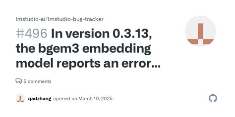 In Version 0313 The Bgem3 Embedding Model Reports An Error When