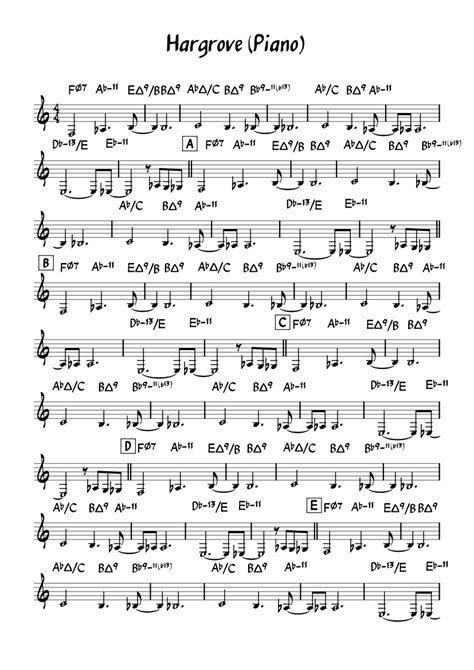 Hargrove Kenny Garrett Hargrove Piano Sheet Music With Chords For