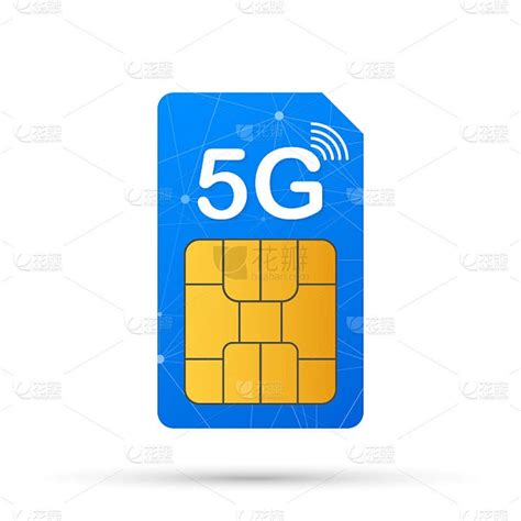 5 G的sim卡。移动通信技术的标志。矢量插图。素材 花瓣网