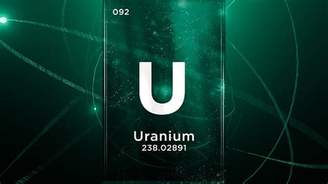 Uranium Symbol Chemical Element Of The Periodic Table 3d Animation On
