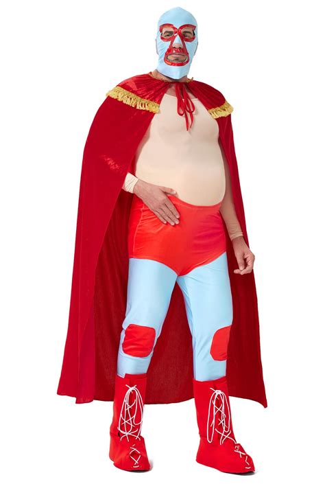 Mainfini Mens Halloween Nacho Libre Costume Mexican Wrestler Outfit