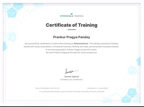 prankur pragya pandey on linkedin internshala advancedexcel