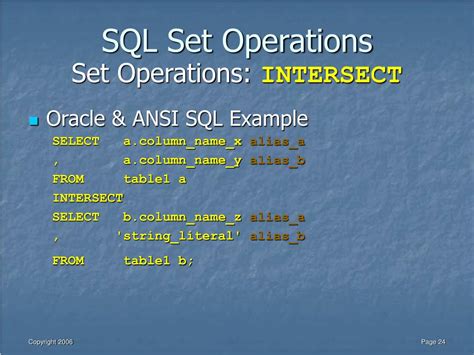 Ppt Sql Set Operators Oracle And Ansi Standard Sql Powerpoint