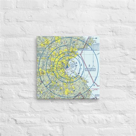 Aviation Sectional Chart Map Canvas Wall Art Etsy