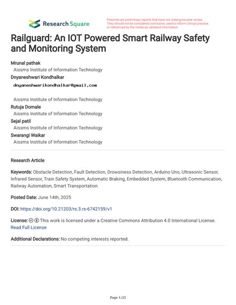 Pdf Railguard An Iot Powered Smart Railway Safety And Monitoring System