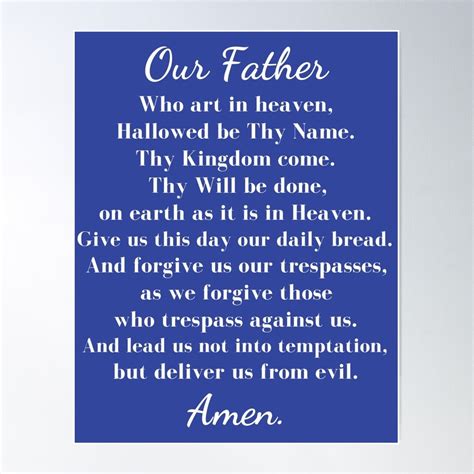 The Lords Prayer Our Father Prayer Poster Wall Art Modern Wall Decor