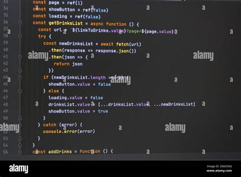 The Program Javascript Code On The Computer Black Screen The Concept Of Website Internet