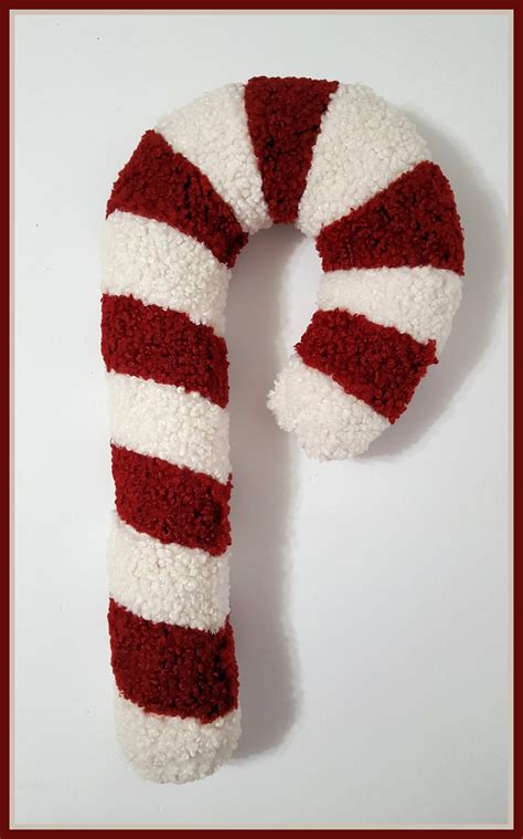 Pottery Barn Cozy Teddy Faux Fur Candy Cane Shaped Pillow Brands You