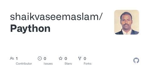 GitHub Shaikvaseemaslam Paython