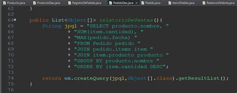 error al ejecutar relatoriodeventa java y jpa consultas avanzadas