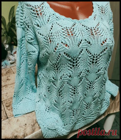 Симпатичный джемпер из пряжи Сакура схема вязания спицами Джемпер Постила