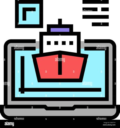 ship modeling computer program color icon vector illustration stock
