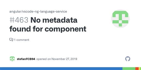 No Metadata Found For Component Issue Angular Vscode Ng Language Service GitHub