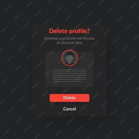 Premium Vector Delete Profile Account Form Dark Ui Design Premium Vector Delete Profile Account Form Dark Ui Design