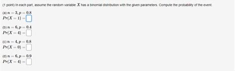 Solved Point In Each Part Assume The Random Variable X Chegg