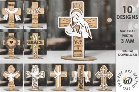Christian Crosses Laser Cut Bundle · Creative Fabrica
