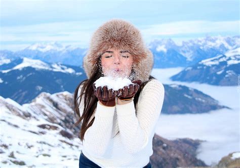 Фото В Горах Девушки Зимой Лучшая Фото Подборка